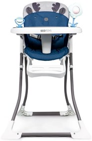 EcoToys Dětská jídelní židlička Sobík - modrá, HC301-904