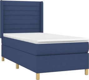 Box spring postel s matrací a LED modrá 80 x 200 cm textil 3138915