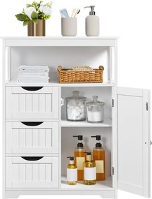 Koupelnová skříňka – bílá, 66 cm (délka) × 35 cm (šířka) × 90 cm (výška) (267062598167)