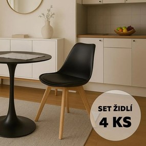 Set - 4 ks Jídelní židle AVENBERG SKANDI černá