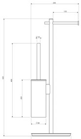 OMNIRES MP60810CR - Stojan na toaletní papír a WC štětku MODERN PROJECT chrom