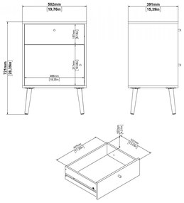 Tvilum Noční stolek Boaz 123 šedá