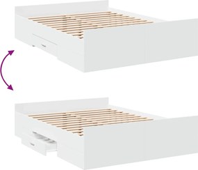 Rám postele se zásuvkami bílý 120 x 200 cm kompozitní dřevo 3280300