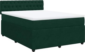 Box spring postel s matrací tmavě zelená 140x190 cm samet 3287743