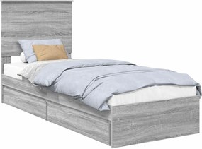 Postel s úložným prostorem se zásuvkou Šedá Sonoma 75 x 190 cm 3411262