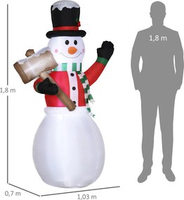 Nafukovací sněhulák 180cm s cedulí