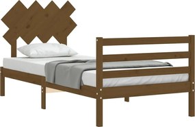 vidaXL Rám postele s čelem 100 x 200 cm masivní dřevo [3195279] Barva: Přírodní