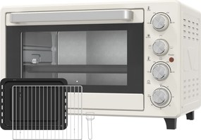 HOMCOM stolní elektrická trouba 32 L 1600 W se 3 režimy ohřevu, časovač, nastavitelná teplota 52,2x38,1x33,5 cm krémová