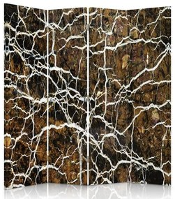 Ozdobný paraván Dřevo stromů - 145x170 cm, čtyřdílný, obustranný paraván 360°