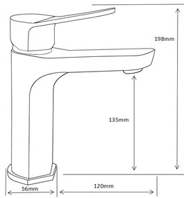 Mexen LERMA, umyvadlová baterie, Zlatá,74300-50