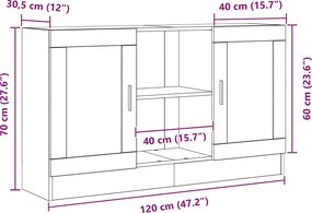 vidaXL Příborník 120 x 30,5 x 70 cm kompozitní dřevo [862522] Barva: Černá