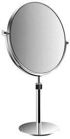 Emco Cosmetic mirrors Pure - Stojící kulaté holící a kosmetické zrcadlo, Ø 229 mm, 3 násobné zvětšování, chrom 109400120