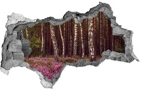 Wallmuralia Díra 3D ve zdi na stěnu Vřesoviště 95x73 cm