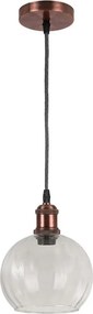 Brilagi - LED Lustr na lanku RETRO GLASS 1xE27/60W/230V pr. 25 cm měděná/čirá