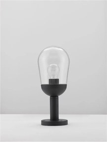 NV 9060195 Venkovní sloupkové svítidlo OMIKA tmavě šedý hliník a čiré sklo E27 1x12W 220-240V bez žárovky IP54 - NOVA LUCE