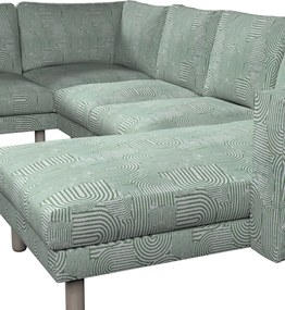 Potah na pohovku IKEA Norsborg rohová, 5-místná se šezlongem barva zelená látka pletený vzor, vzorované