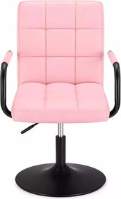 LuxuryForm DESIGN Otočná židle VERONA BLACK na černém talíři - růžová