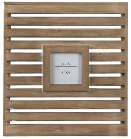 Dřevěný čtvercový fotorámeček - 35*3*38 / 12*12 cm