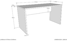Dětský psací stůl 140x65 cm London - Vipack