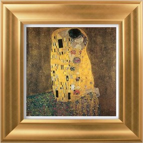 Polibek ve zlatém rámu Klimt The Kiss 30x30