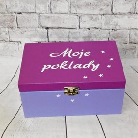 Dřevěná bedýnka Moje poklady