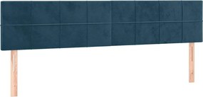 Box spring postel s matrací a LED tmavě modrá 200x200 cm samet 3134427