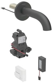 Geberit Piave - Elektronický umyvadlový ventil pod omítku, pro studenou vodu, bateriové napájení, easy to clean, matná černá 116.283.14.1