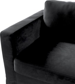 Potah na pohovku IKEA  Karlstad 3-místná, nerozkládací, dlouhý barva černá látka lesklé, sametová