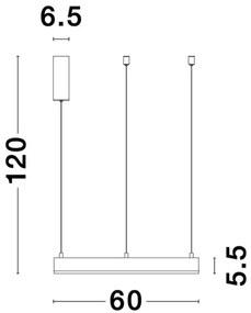 LED lustr Motif 60 černé stmívatelné