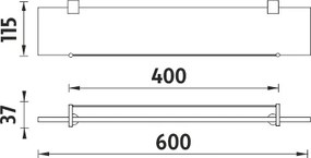 Nimco Police s ohrádkou, 60 cm BORMO černá - BRC 11091BX-60-90