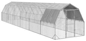 Výběh pro slepice se střechou 2,5x12x2,25 m pozinkovaná ocel 3328530