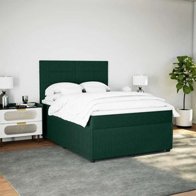 Box spring postel s matrací tmavě zelená 160x200 cm samet 3294685