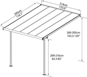 Palram - Canopia Sierra 3000 bílá 3 x 3 - hliníková (montovaná) pergola