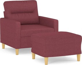 Křeslo s podnožkou vínové 60 cm textil 3201071