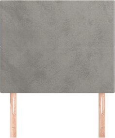 Čelo postele světle šedé 80x5x118/128 cm sametové 3116082
