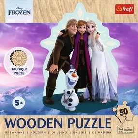 Trefl - Puzzle - Dřevěné obrysové puzzle Ledové království: Prima part
