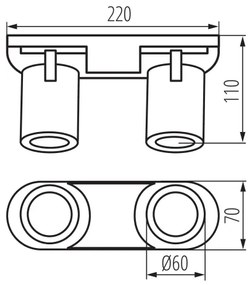 Kanlux 38965 - Bodové svítidlo LAURIN 2xGU10/10W/230V mosaz/bílá