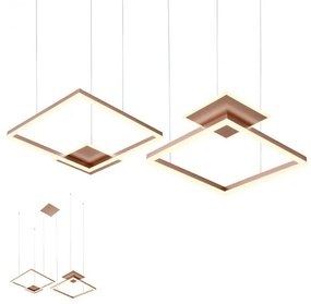 Redo Závěsné LED svítidlo Sigua - hranaté, 110x70cm Barva: Kávová