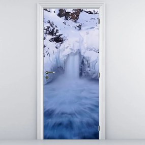 Fototapeta na dveře - Vodopády v zimě (95x205cm)