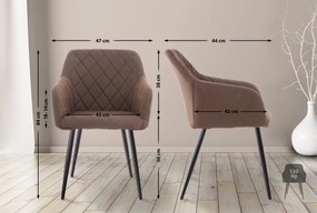 Sada 2 jídelních židlí Shila látka – hnědá