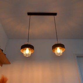 LED Lustr na lanku VOLTA 2xE27/15W/230V černá/rose gold