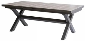 Zahradní rozkládací stůl keramická deska dekor dub 200+60x100 hliníková konstrukce AZT-G1920 GREY