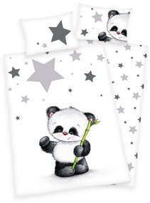 Herding Povlečení do postýlky Panda a hvězdičky - 100x135, 40x60, 100% bavlna