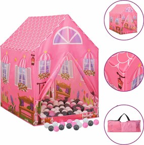 vidaXL Dětský stan na hraní s 250 míčky růžový 69 x 94 x 104 cm [3107749] Barva: Vícebarevné 2