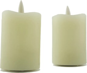 LED svíčky z pravého vosku na baterie, ø 5 × 7 cm, mandlová, sada 2 ks, CR2450