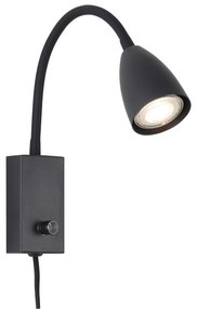RABALUX Nástěnná flexibilní lampa s vypínačem MIKA, černá 006719