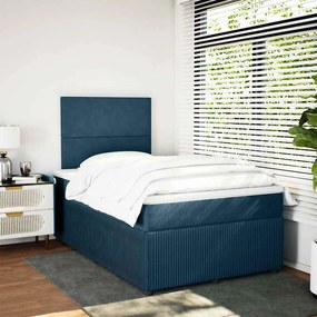 Box spring postel s matrací tmavě modrá 120 x 200 cm samet 3292308