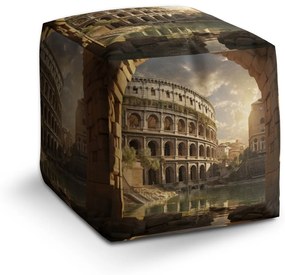 Sablio Taburet Cube Řím Koloseum Art: 40x40x40 cm