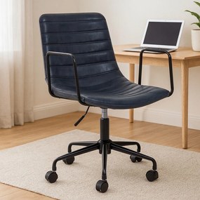 Tmavě šedá kancelářská židle z imitace kůže Forbes – Premier Housewares
