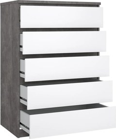 FALCO Komoda Simplicity 231 beton/bílý lesk